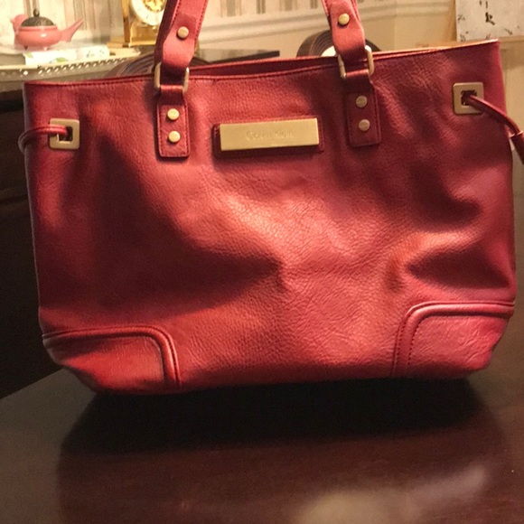 Calvin Klein | Bags | Calvin Klein Tote Handbag Large Red | Poshmark